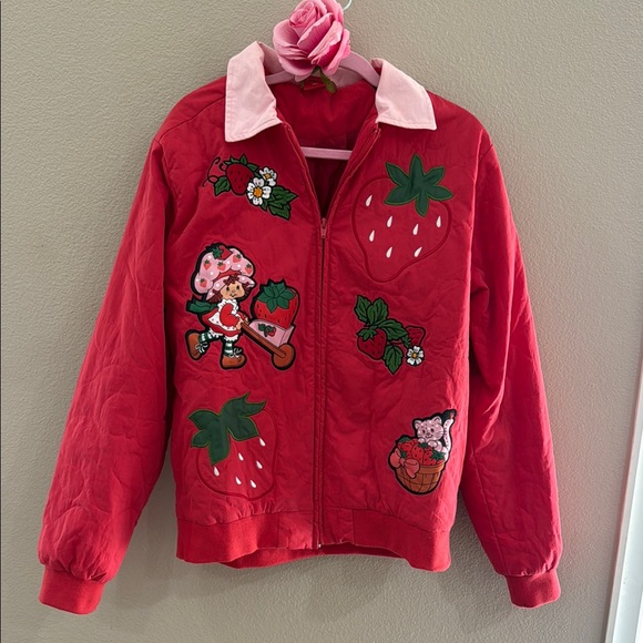 Jackets & Coats | Red Strawberry Shortcake Embroidered Jacket | Poshmark